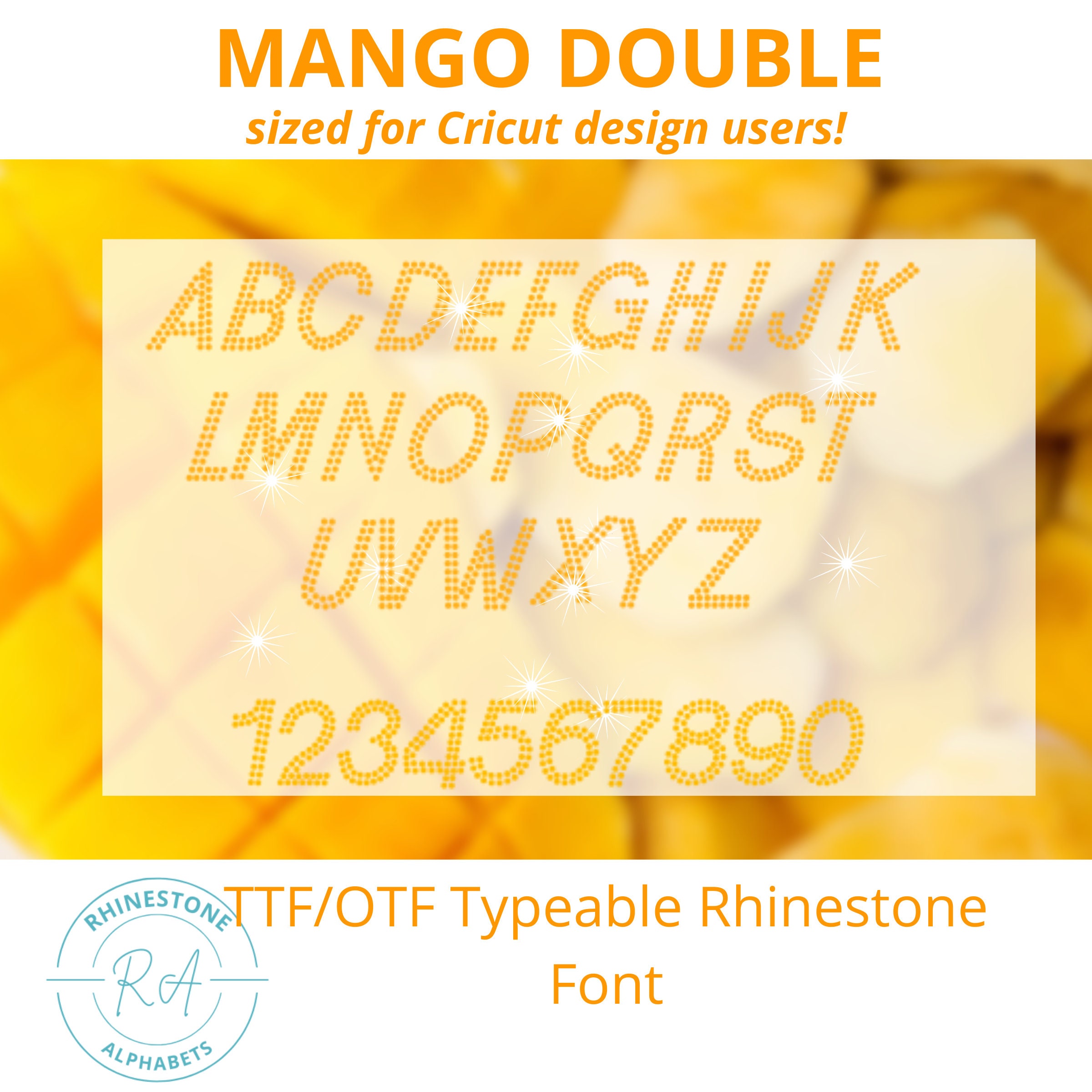 Mangodouble Cricut Sized Typeable Rhinestone Font - Etsy