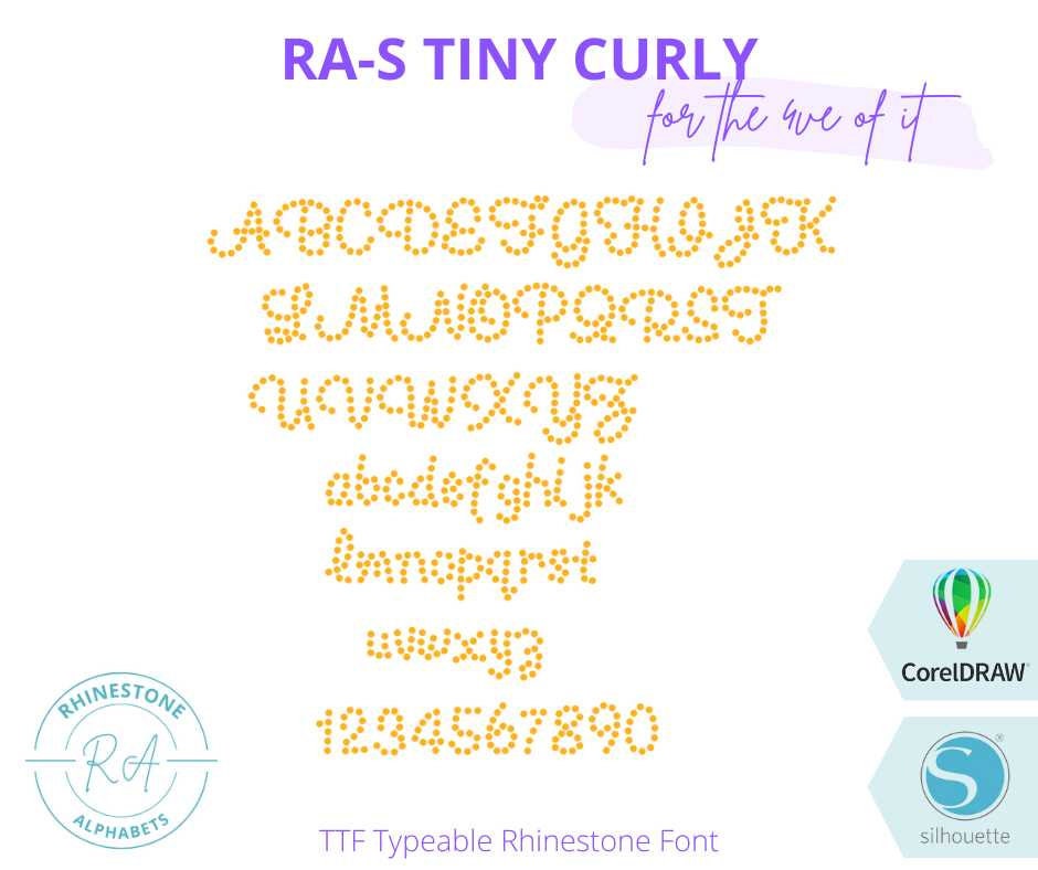 RA-S Tiny Curly Typeable Rhinestone Font - Etsy