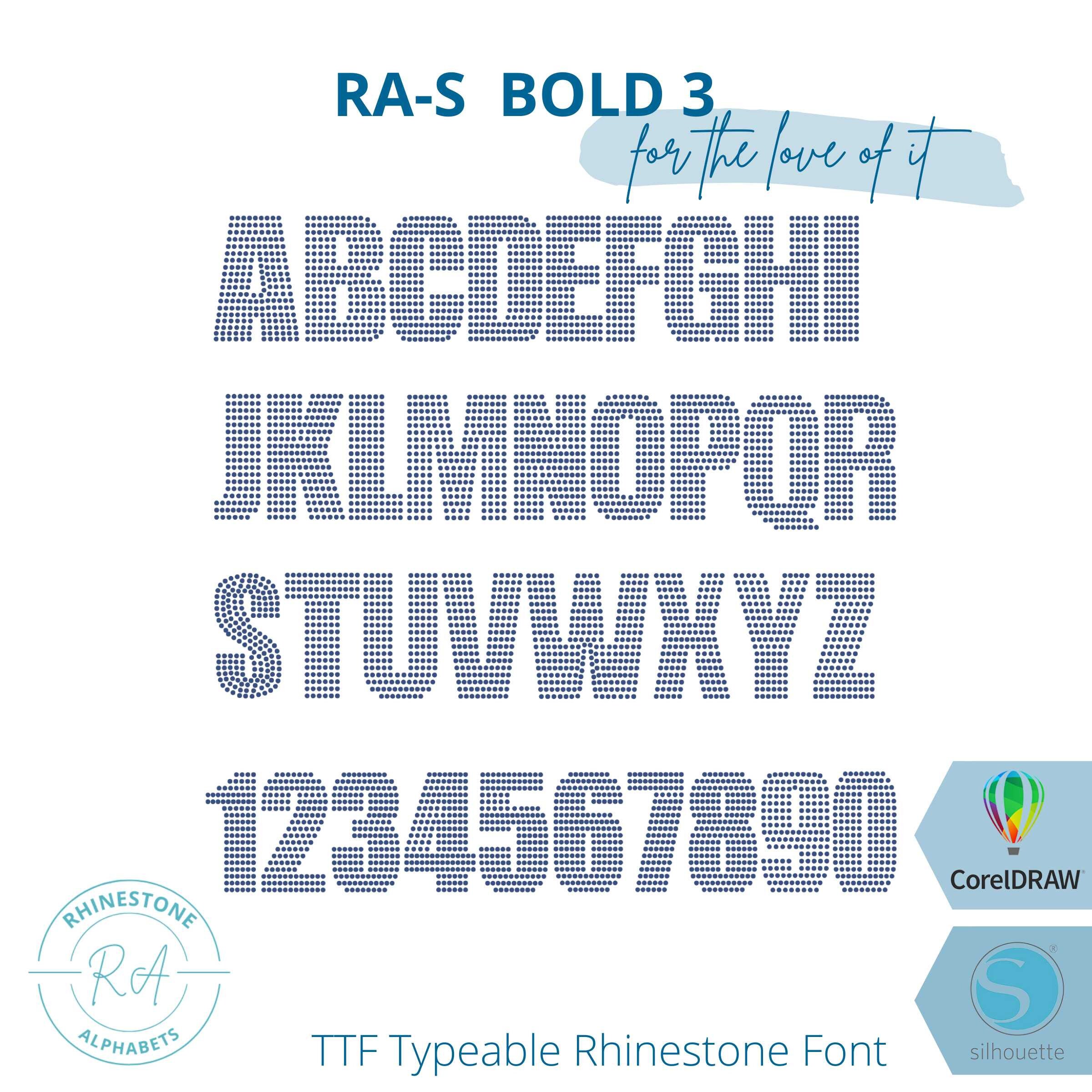 RA-S Bold 3 Typeable Rhinestone Font - Etsy