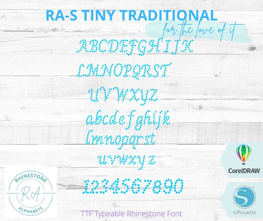 RA-S Tiny Traditional TTF Typeable Rhinestone Font - Etsy