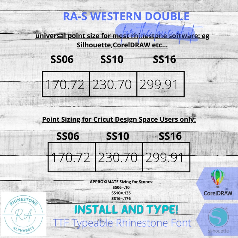 RA-S Western Double Typeable Rhinestone Font - Etsy