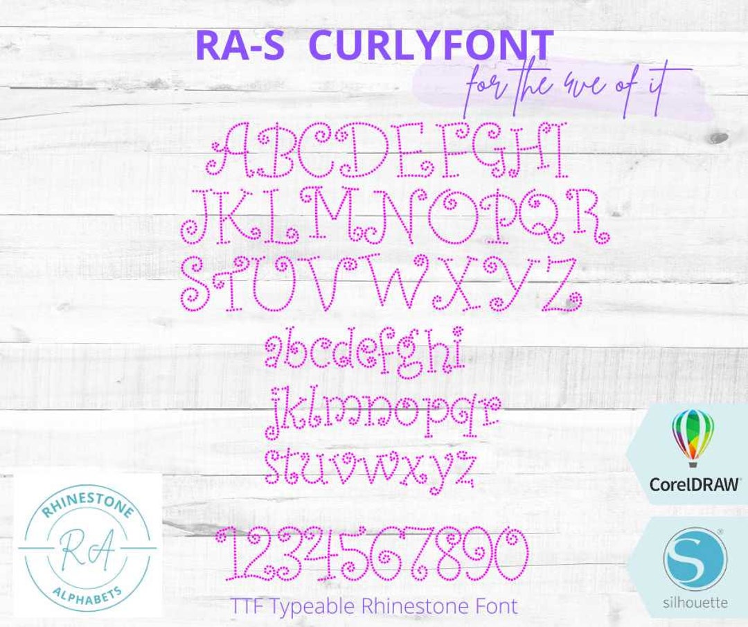 RA-S Curlyfont Typeable Rhinestone Font - Etsy
