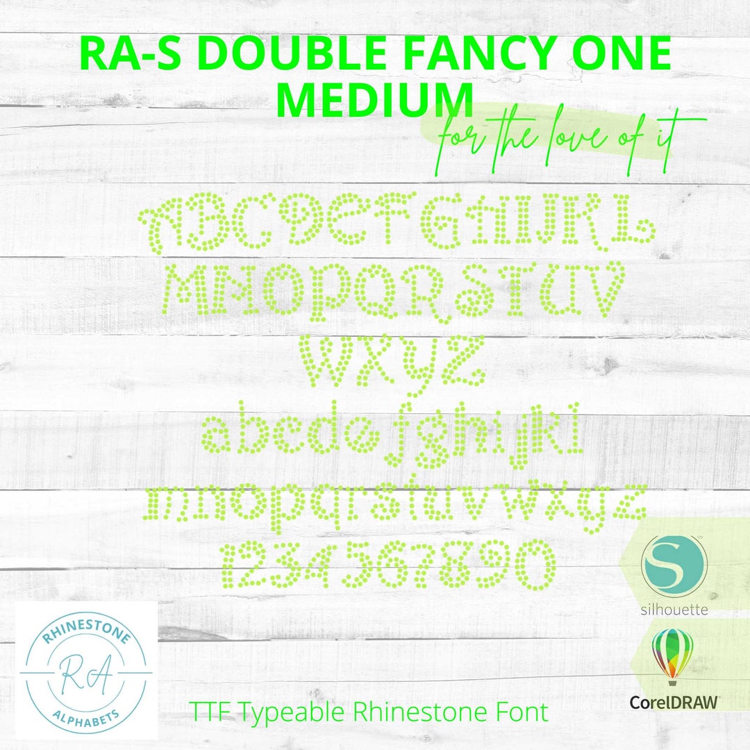 RA-S Double Fancy One Medium Typeable Rhinestone Font - Etsy