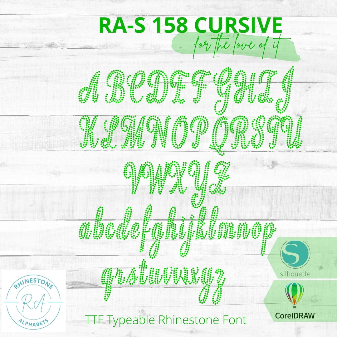 RA-S 158 Cursive Typeable Rhinestone Font - Etsy