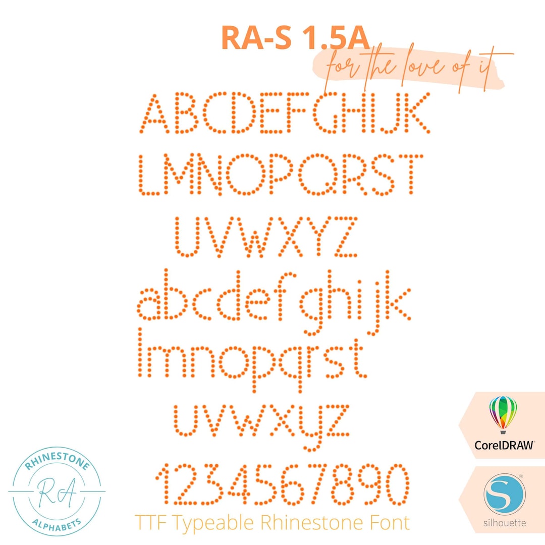 RA-S Round 1.5A Typeable Rhinestone Font - Etsy