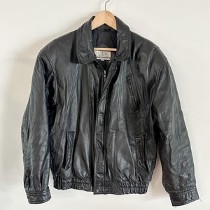Y2K Club International Leather Jacket | Vintage Bomber Style Y2K Club International Leather Jacket | Vintage Bomber Style