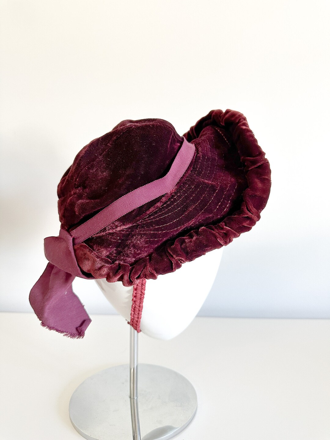 Vintage Burgundy the Lorraine Bonnet Style Hat | Vintage Bonnet Hat - Etsy