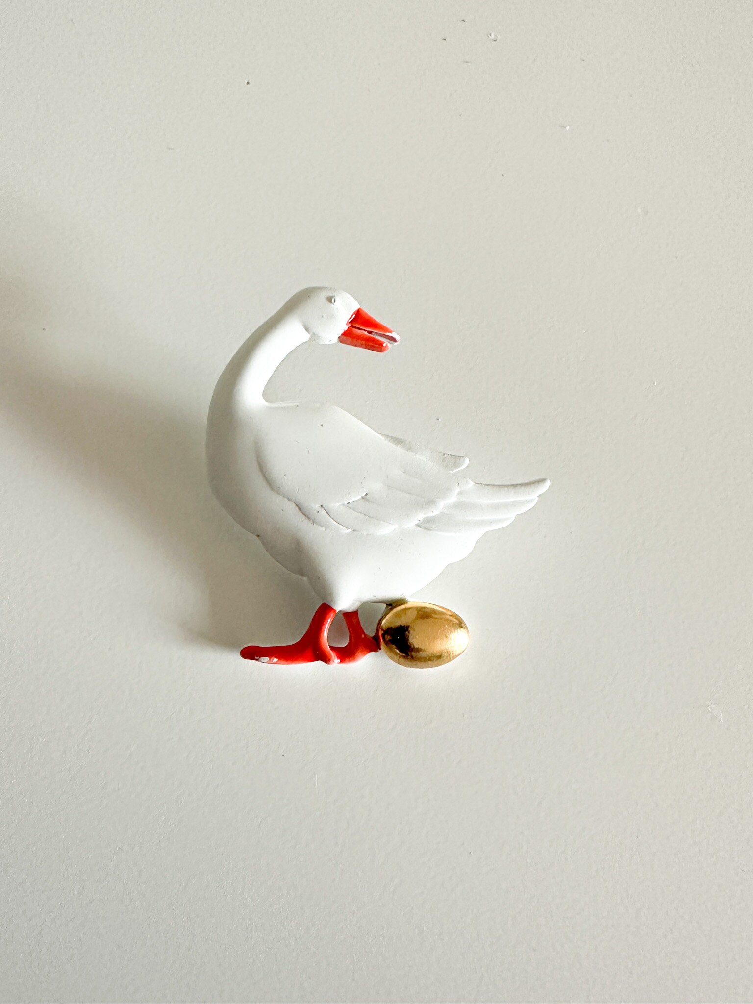 Vintage Goose Who Laid the Golden Egg Brooch 80s Fairytale Brooch by ...