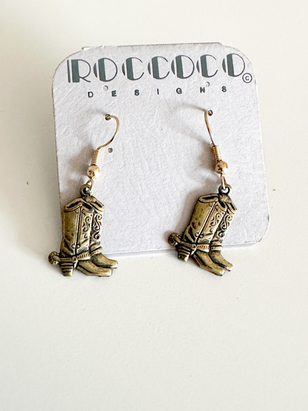 1980s Western Style Cowboy Boots Earring | New Old Stock Gold Tone ...