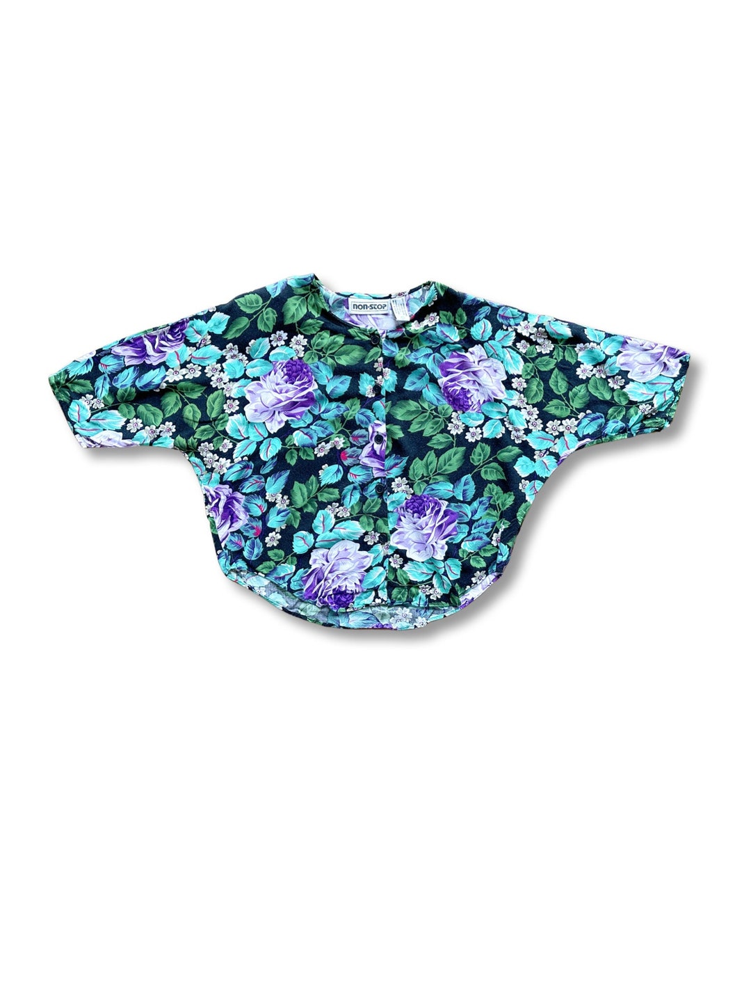 Vintage Non-stop Button Front Floral Crop Trop Made in Korea Vintage ...