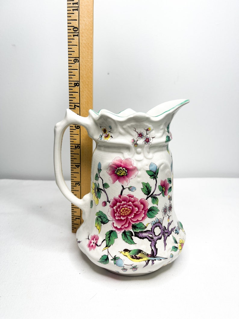 Vintage Old Foley, Wash Basin and Pitcher| Chinese Rose Pattern| James ...