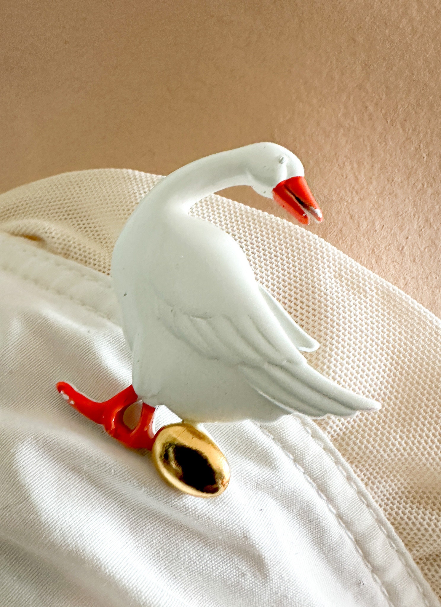 Vintage Goose Who Laid the Golden Egg Brooch 80s Fairytale Brooch by ...