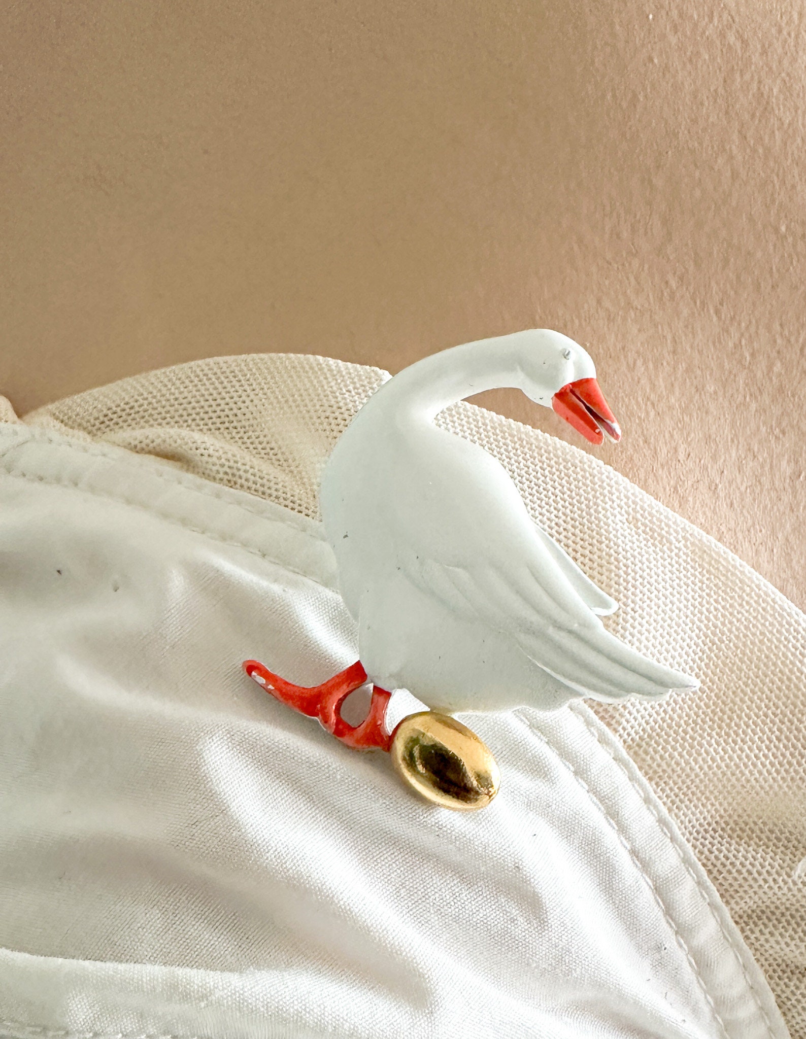 Vintage Goose Who Laid the Golden Egg Brooch 80s Fairytale Brooch by ...