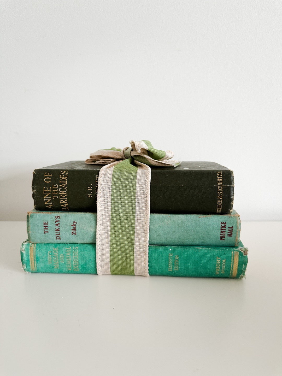 Stack of Vintage Green Books | Staging Books | Decorative Green Book ...