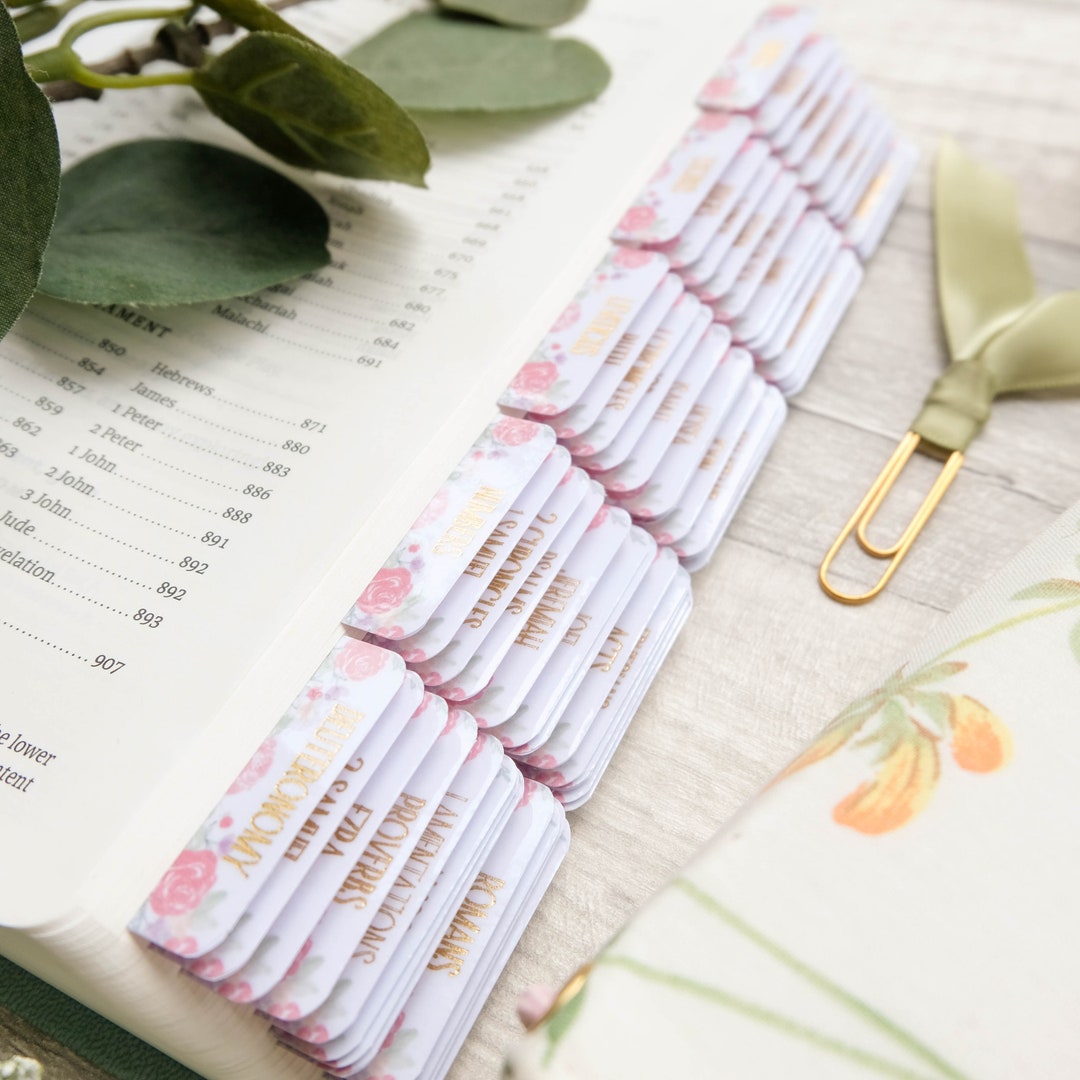 Floral & Foil - Watercolour Gold Foil Laminated Bible Tabs - Etsy