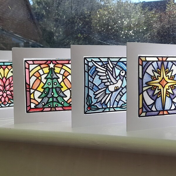 Stained Glass Card Svg - Etsy