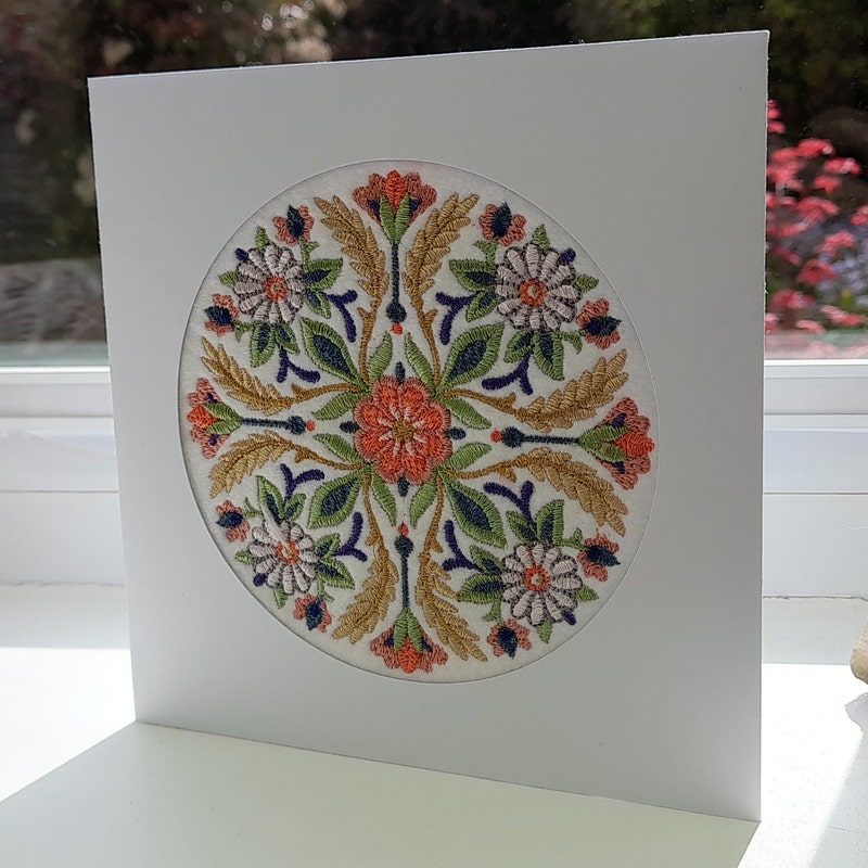 Embroidered Card - Etsy
