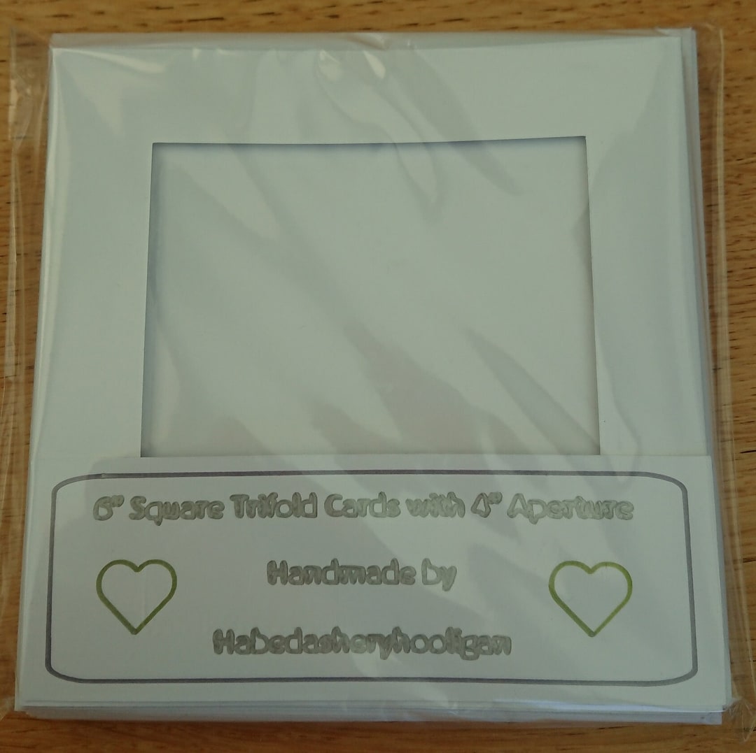 6" Tri Fold Aperture Cards. Blank Greetings Card With 4" Aperture (6 ...