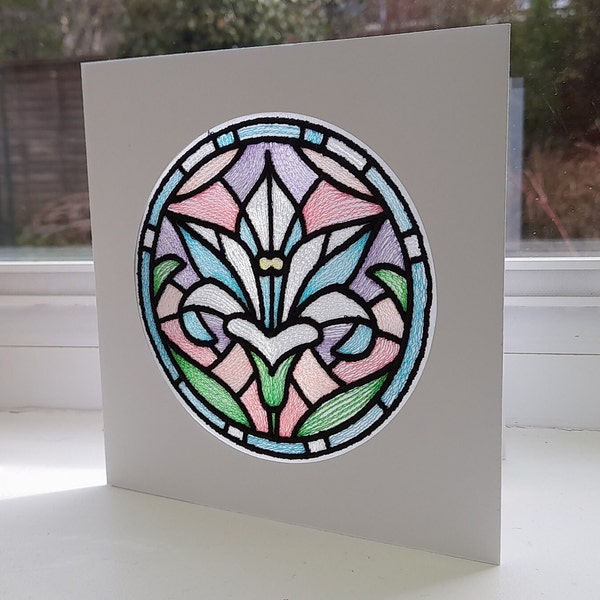 Stained Glass Easter Card - Etsy
