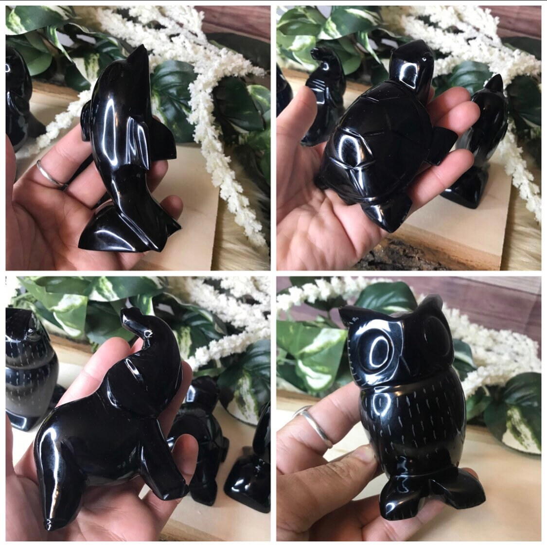 4 Inch Obsidian Carved Animals Obsidian Stone Carvings - Etsy