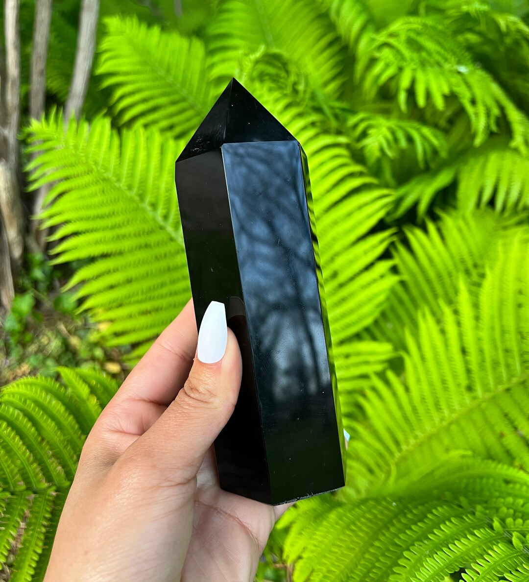 7” Sheen Obsidian Tower • Root Chakra Stones • Crystal Towers - Etsy