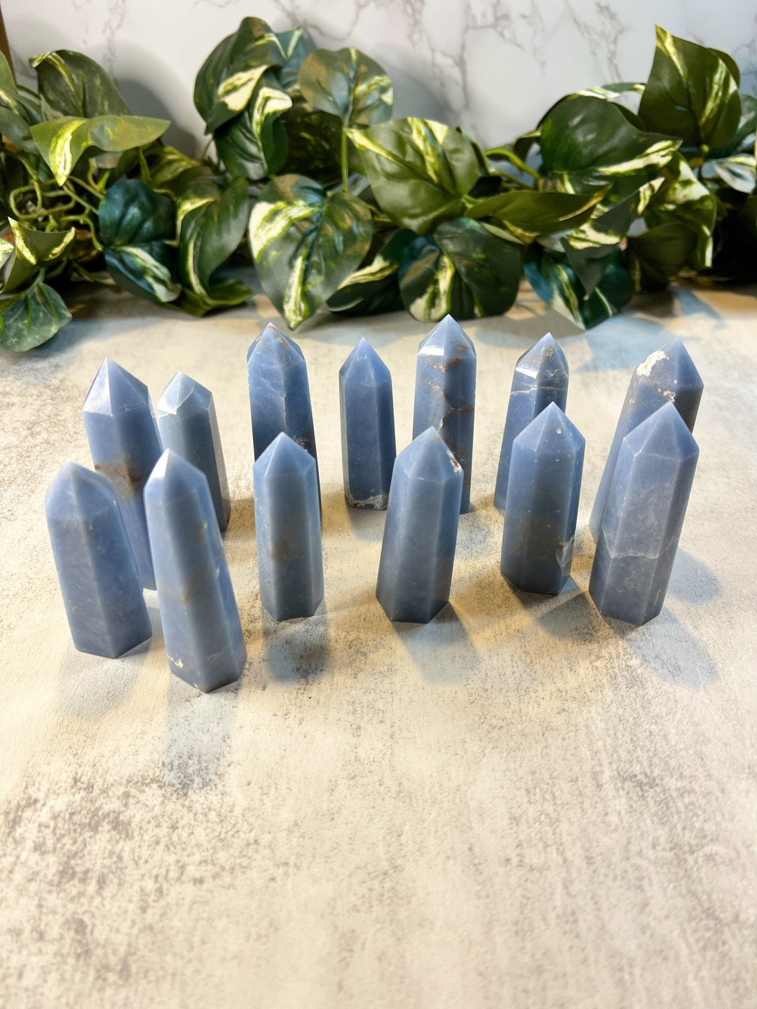 Angelite Towers • Angelic Guidance Crystals • Calming Stones • Calming ...
