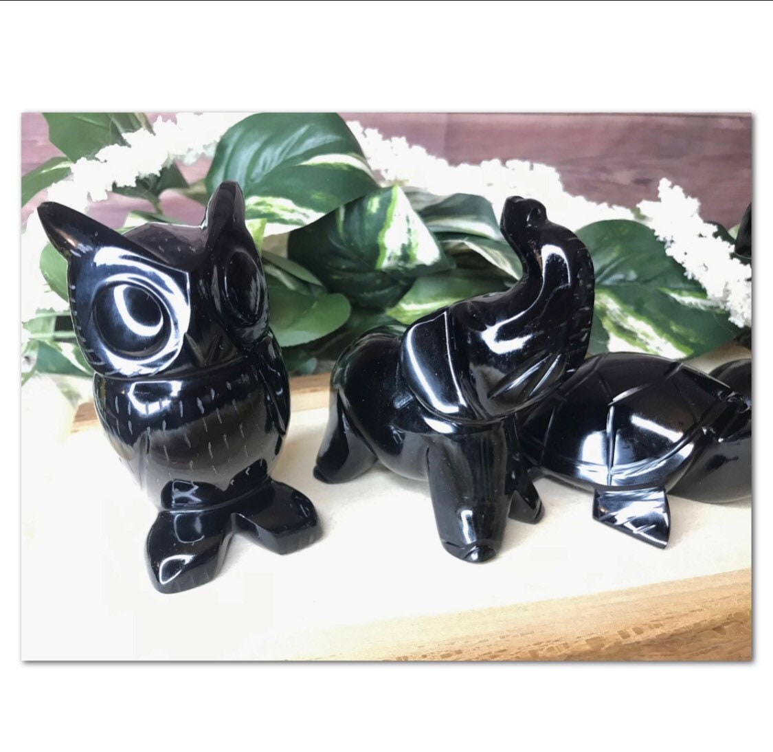 4 Inch Obsidian Carved Animals Obsidian Stone Carvings - Etsy