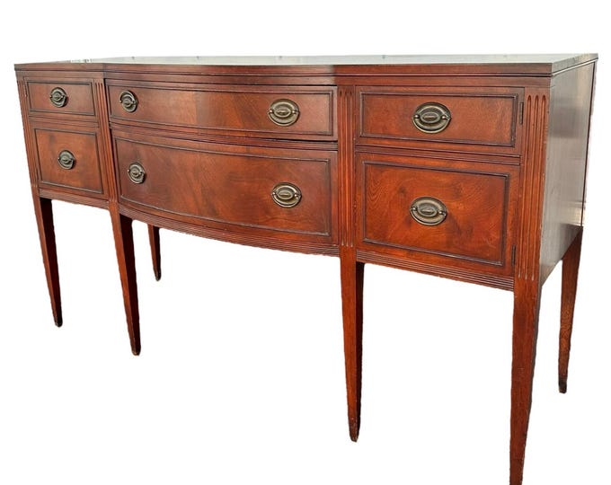 Vintage Mahogany Sideboard by Drexel 68” Long - 1960s Solid Wood Buffet ...