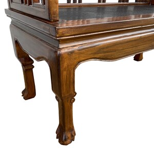 Asian Fretwork Bench 43" - Vintage Chinese Chippendale Carved Wood ...