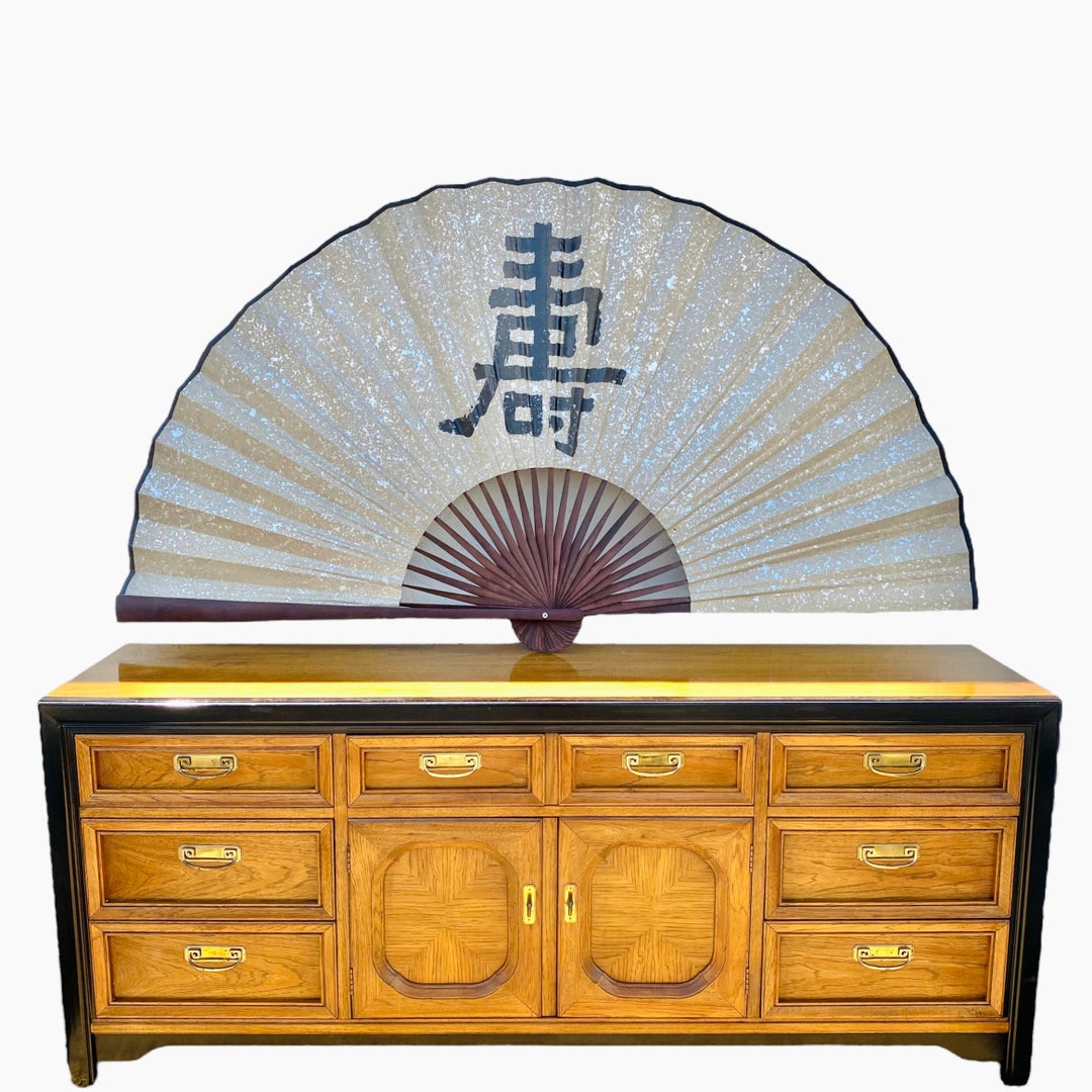 Extra Large 6ft Vintage Wall Fan With "new Time" Chinese Symbol - 72 ...