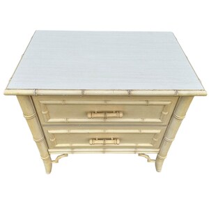 Faux Bamboo Nightstand by Dixie Aloha - Original Vintage Creamy White ...