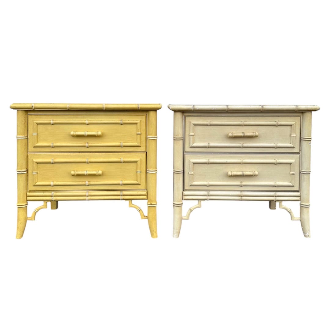 Vintage Faux Bamboo Nightstands by Dixie Aloha - Set of 2 Original ...