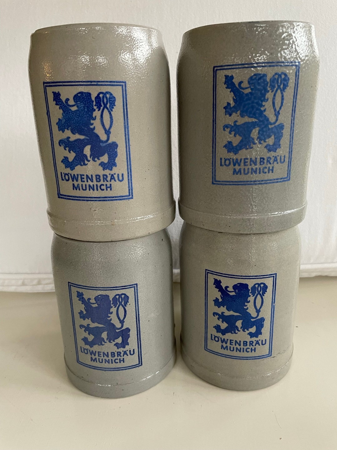 Lowenbrau Munich Beer Mugs, Stoneware Beer Mugs - Etsy