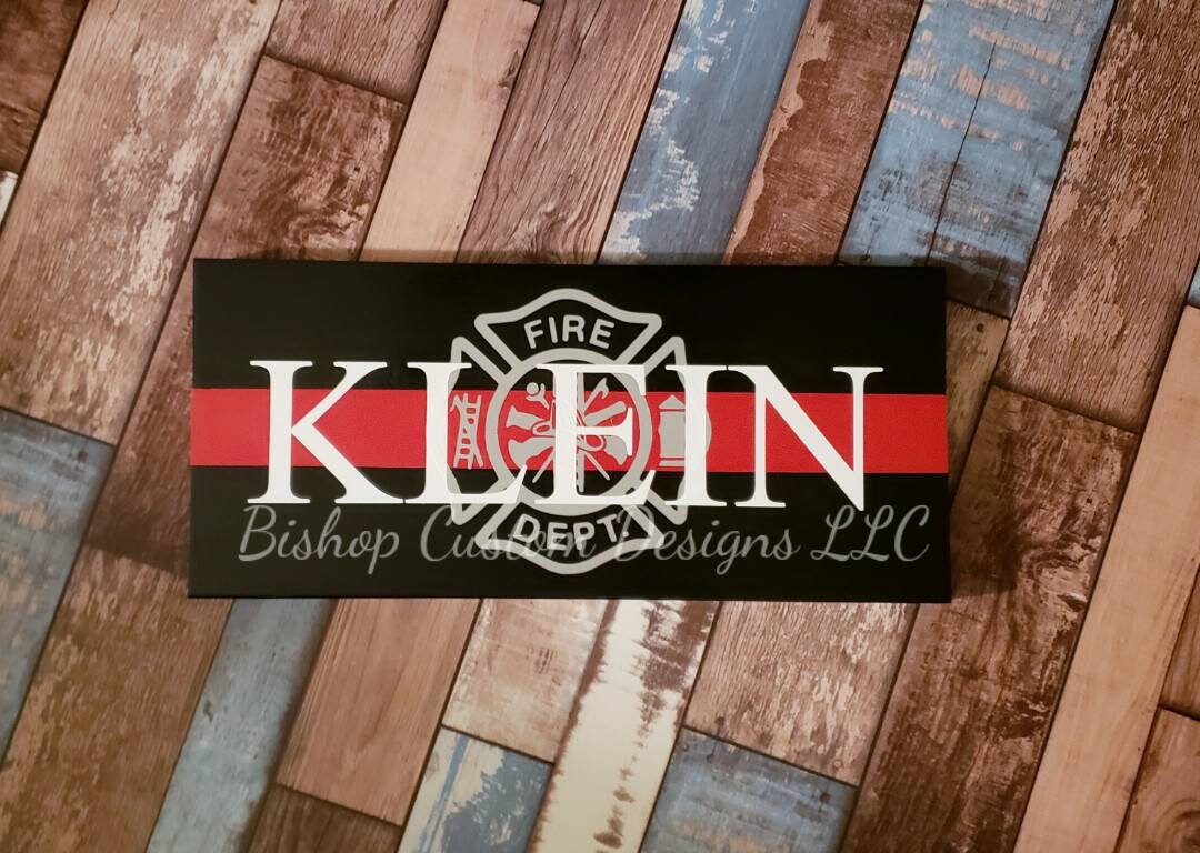 Firefighter Sign, Firefighter Gift, Anniversary, Emergency Responder ...