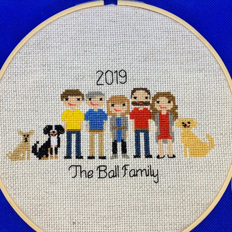 Cross Stitch Family Pattern - Etsy