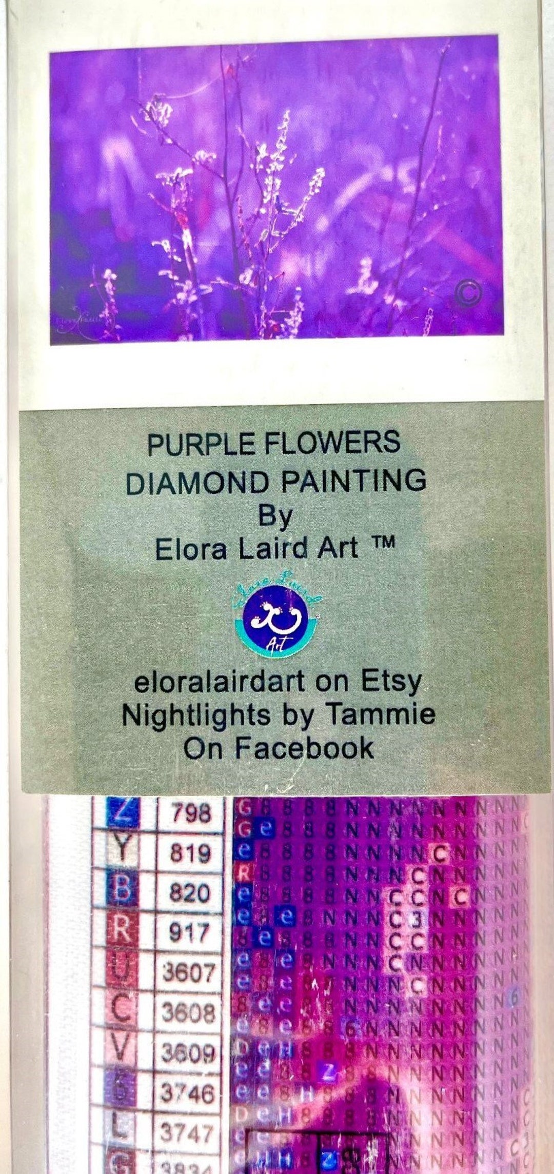 Purple Flowers Diamond Dot Art - Etsy