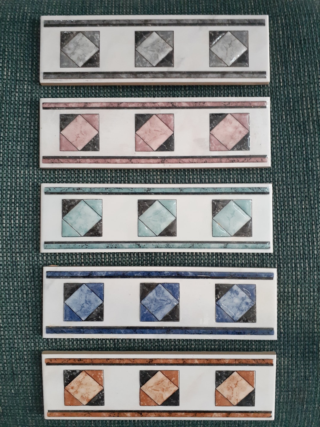 Listello Tile Mosaic Border Tumbled Kitchen Bath Wall -trim Decor -blue ...