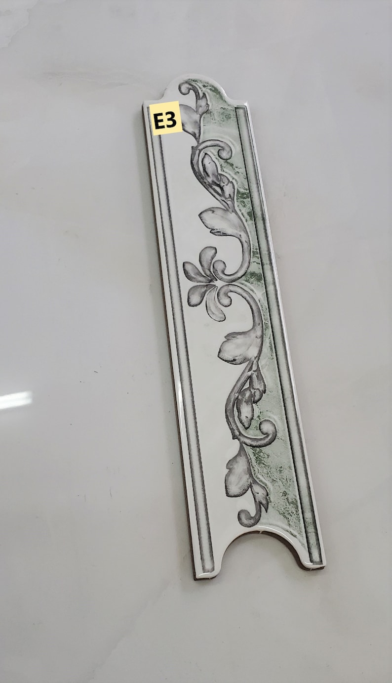 Decos Trim Molding-ceramic Tile 10.5 Inches X 2.5 Inches -listello Tile ...