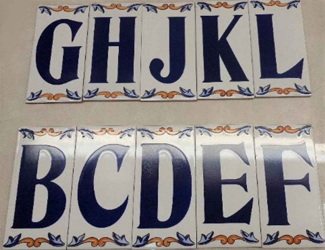 House Letters Ceramic Tile 3x6 Inches(blue) - Etsy