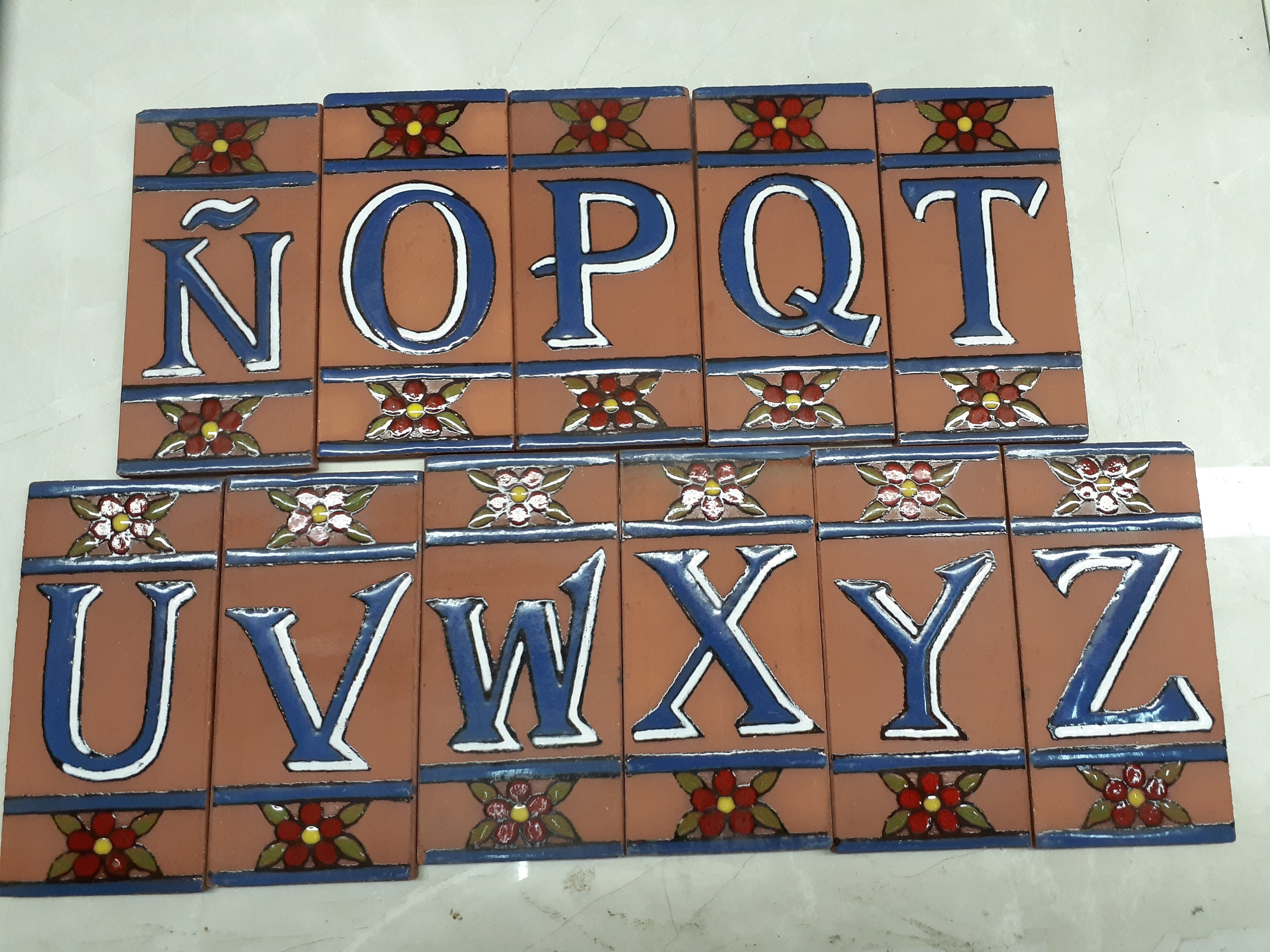 CLAY HOUSE LETTERS-_Ceramic Tile 3X5 1/2 | Etsy