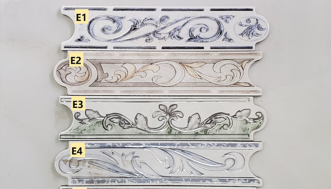 Decos Trim Molding-ceramic Tile 10.5 Inches X 2.5 Inches -listello Tile ...
