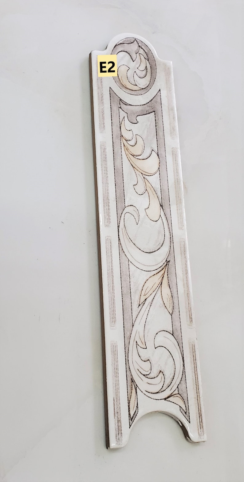 Decos Trim Molding-ceramic Tile 10.5 Inches X 2.5 Inches -listello Tile ...