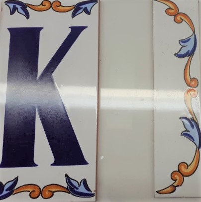House Letters Ceramic Tile 3x6 Inches(blue) - Etsy