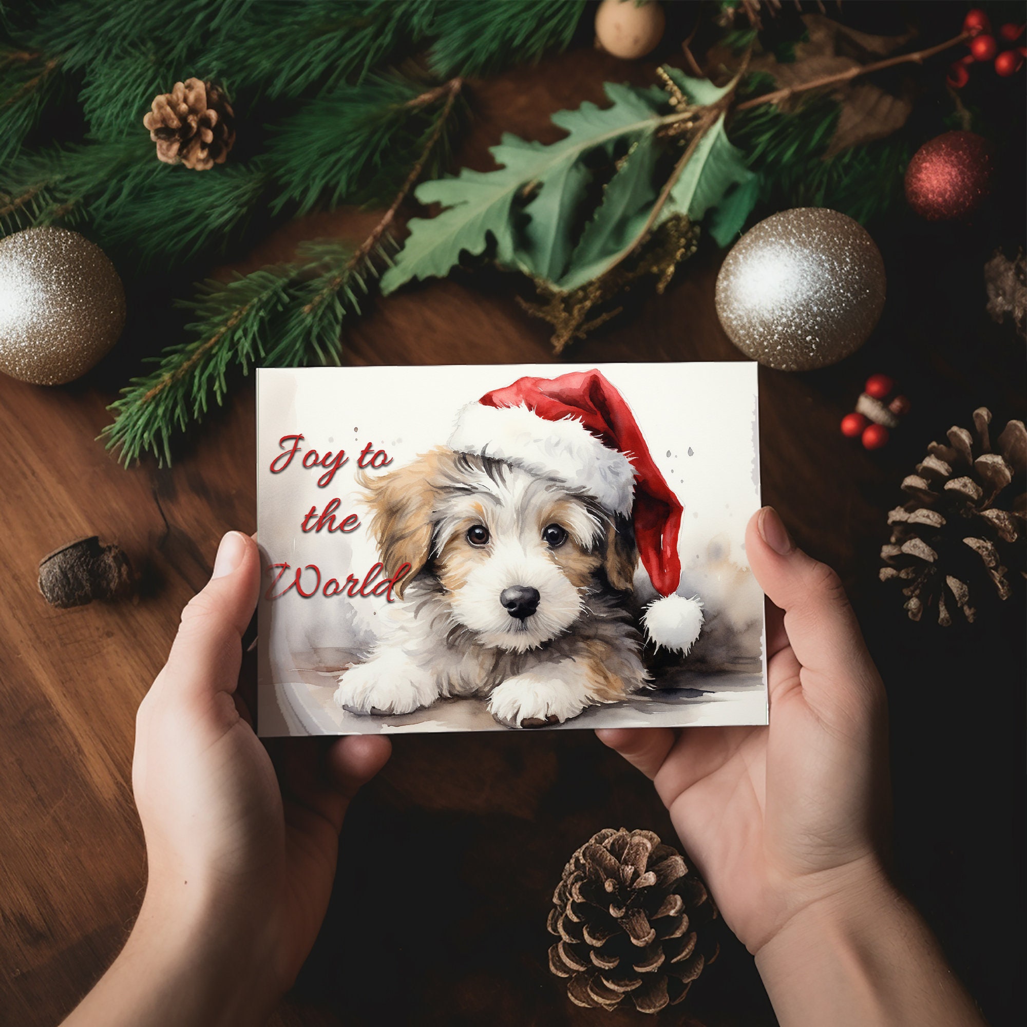 50 Printable Dog Christmas Cards - All Original Artwork - Cute Winter ...
