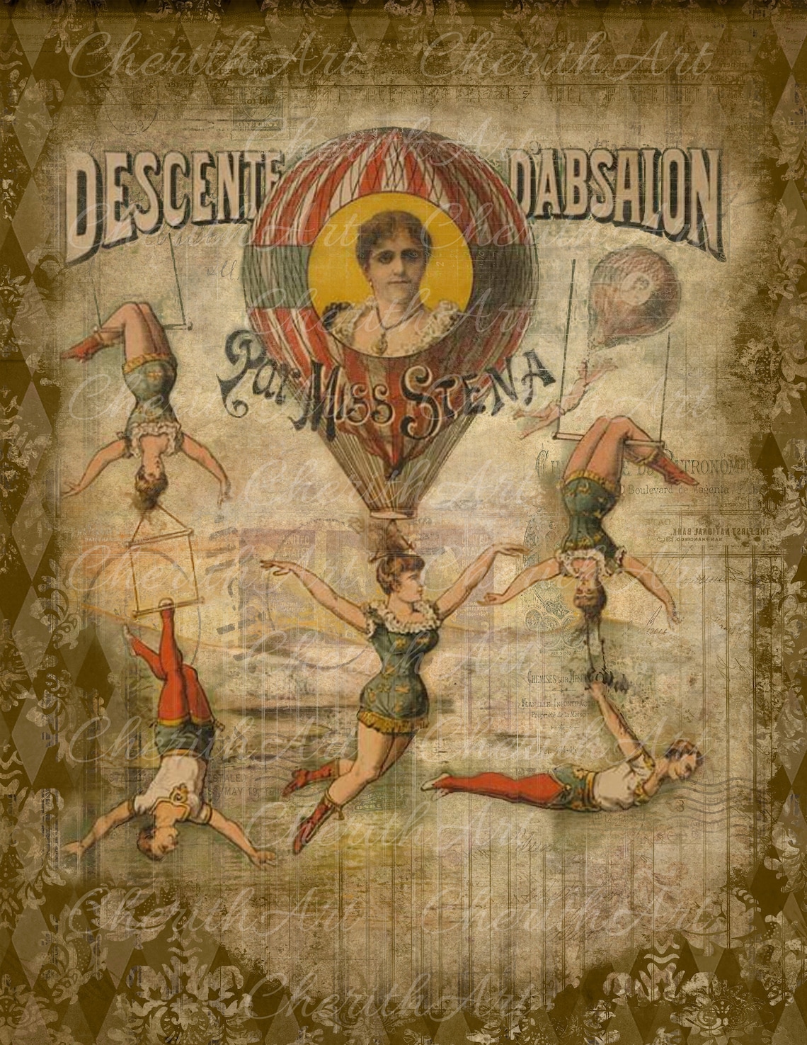 Fun and Whimsical Vintage French Circus Posters Printable - Etsy Norway