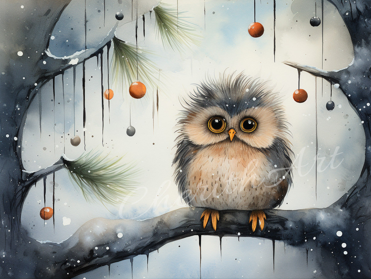 50 Printable Christmas Cards - All Original Artwork - Cute Winter ...