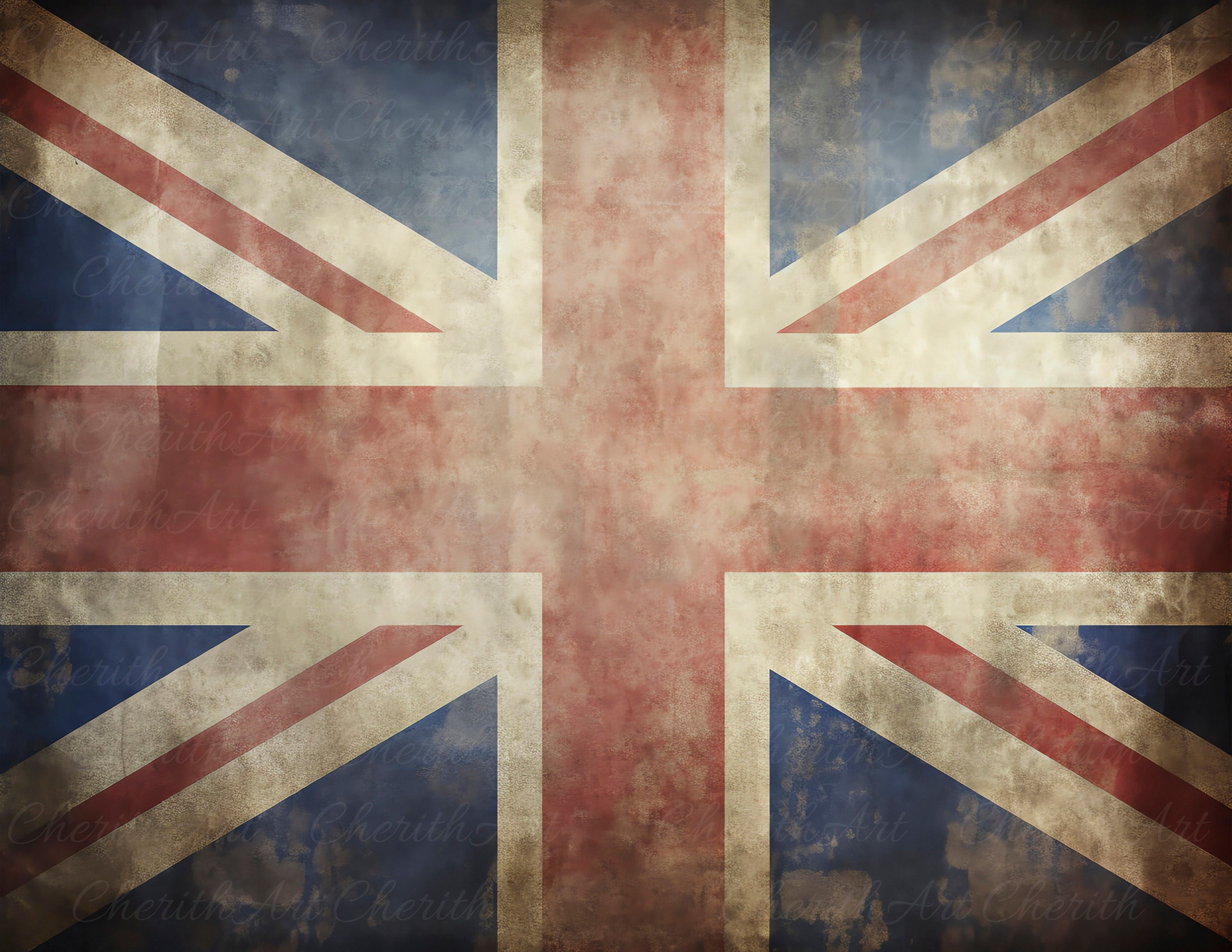 Distressed Craft Paper With a UK Theme 20 Digital Backing Papers Travel ...