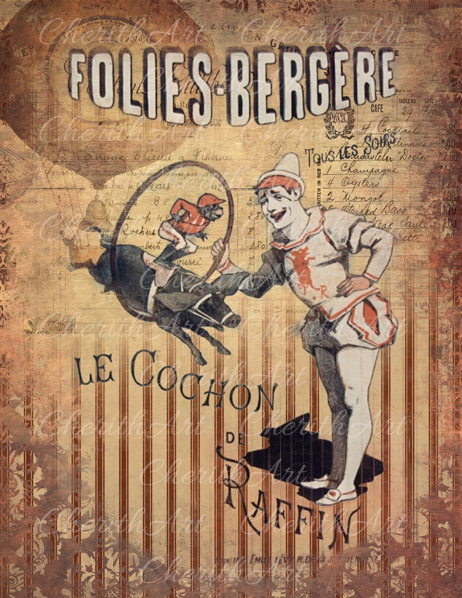 Fun and Whimsical Vintage French Circus Posters Printable Crafting ...