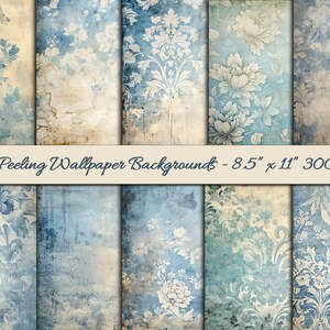 Peeling Damask Wallpaper - Grunge Craft Paper Pack - 40 Pages ...