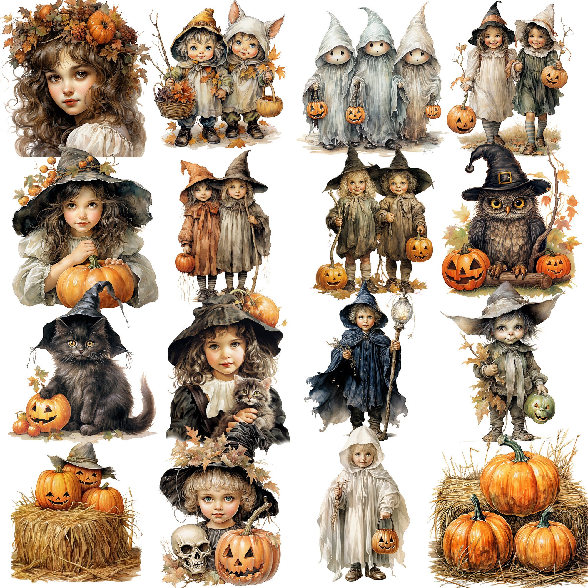 Trick or Treat Halloween Clipart Transparent PNG Digital Download Cute ...
